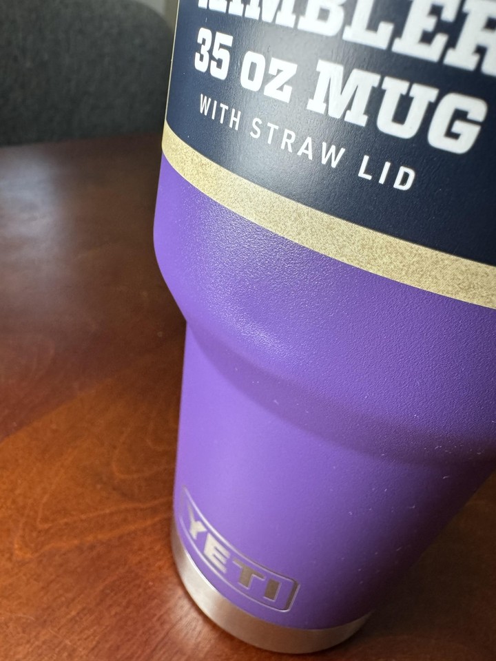 Yeti Rambler 35oz Purple Insulated Tumbler Mug Handle Straw Lid Hot ...