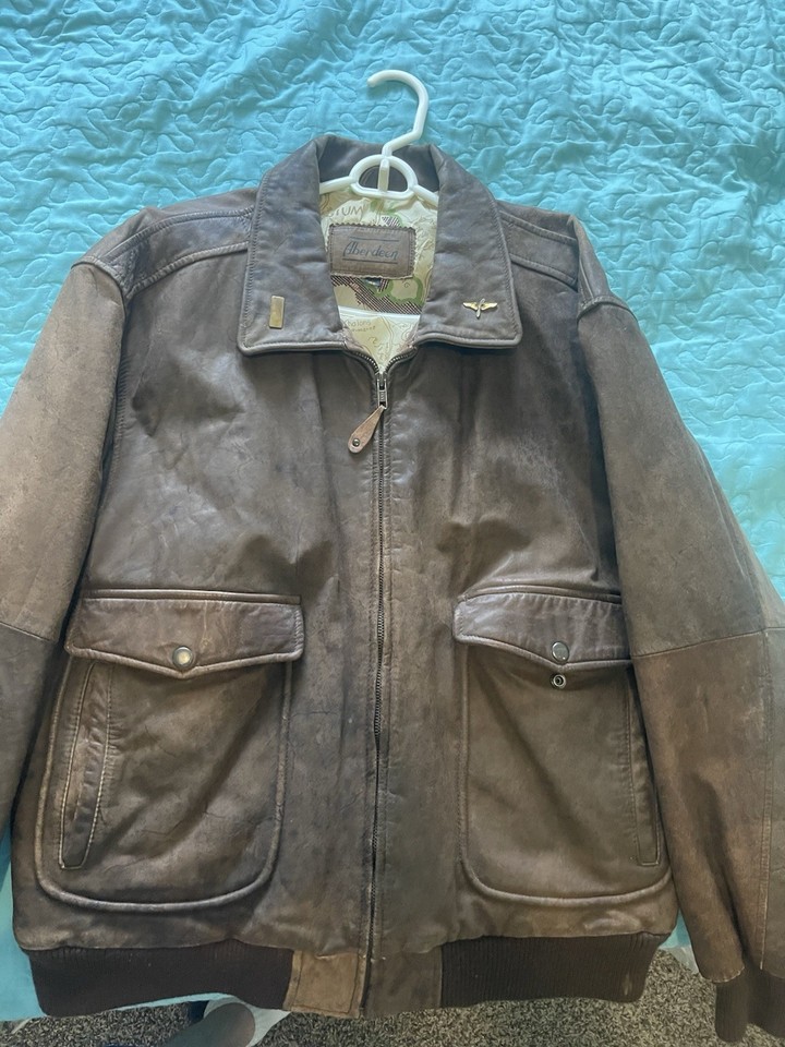 VINTAGE WW2 40'S TYPE A-2 USAAF FLIGHT BOMBER MILITARY LEATHER JACKET M ...