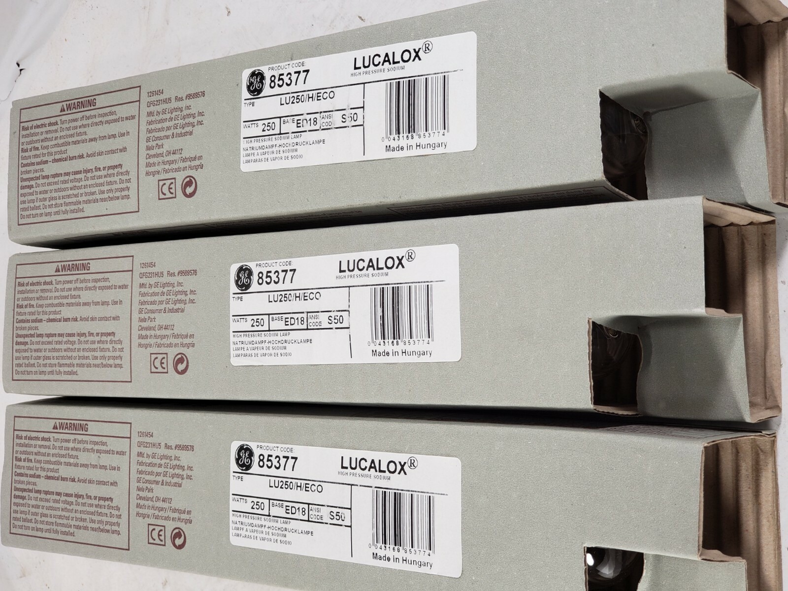 3 NEW GE LUCALOX 85377 LU250/H/ECO BULBS NIB ***MAKE OFFER*** | eBay