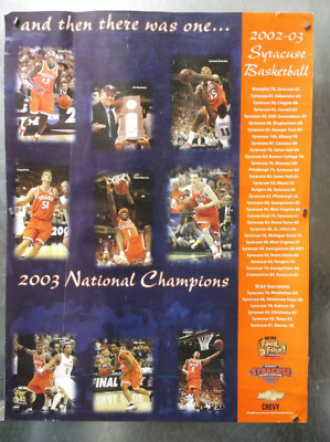 2002-03 SYRACUSE ORANGEMEN Basketball Schedule Poster 18x24 CARMELO ...
