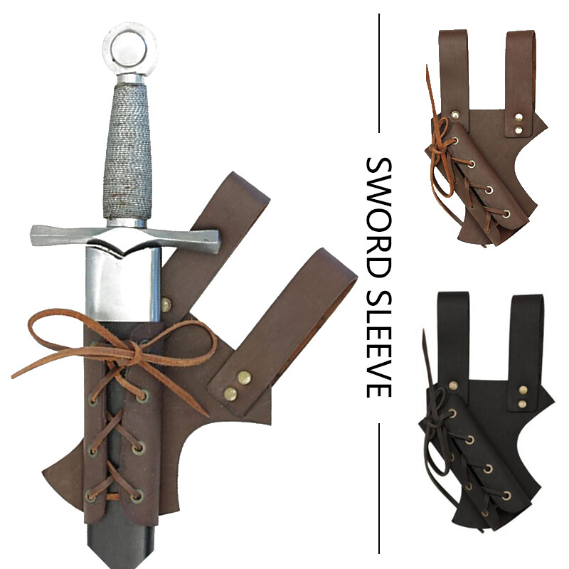Medieval Retro Leather Warrior Waist Scabbard Sling Sword Holder ...