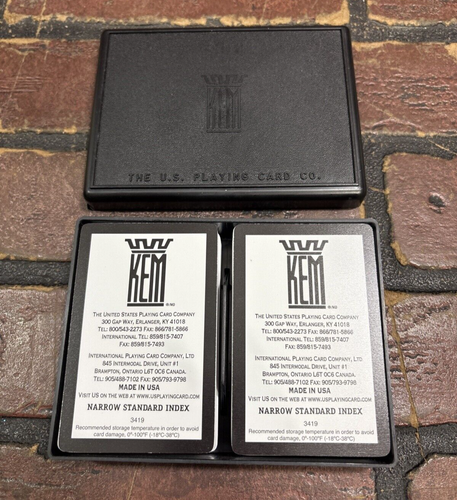 Vtg KEM Plastic Playing Cards Double Deck Complete W/ Case | eBay