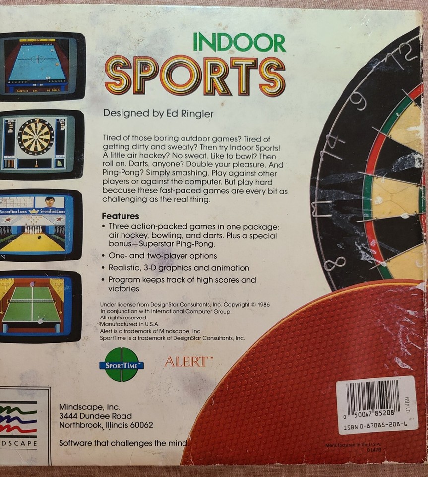 Commodore 64/128 Floppy Disc Game Air Hockey Bowling Darts Ping-pong ...