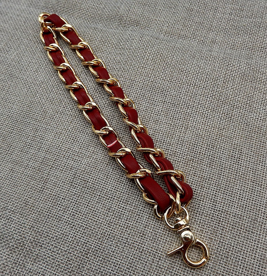Leather Metal Chain Handbag Wallet Handle Purse Strap Wristlet for ...
