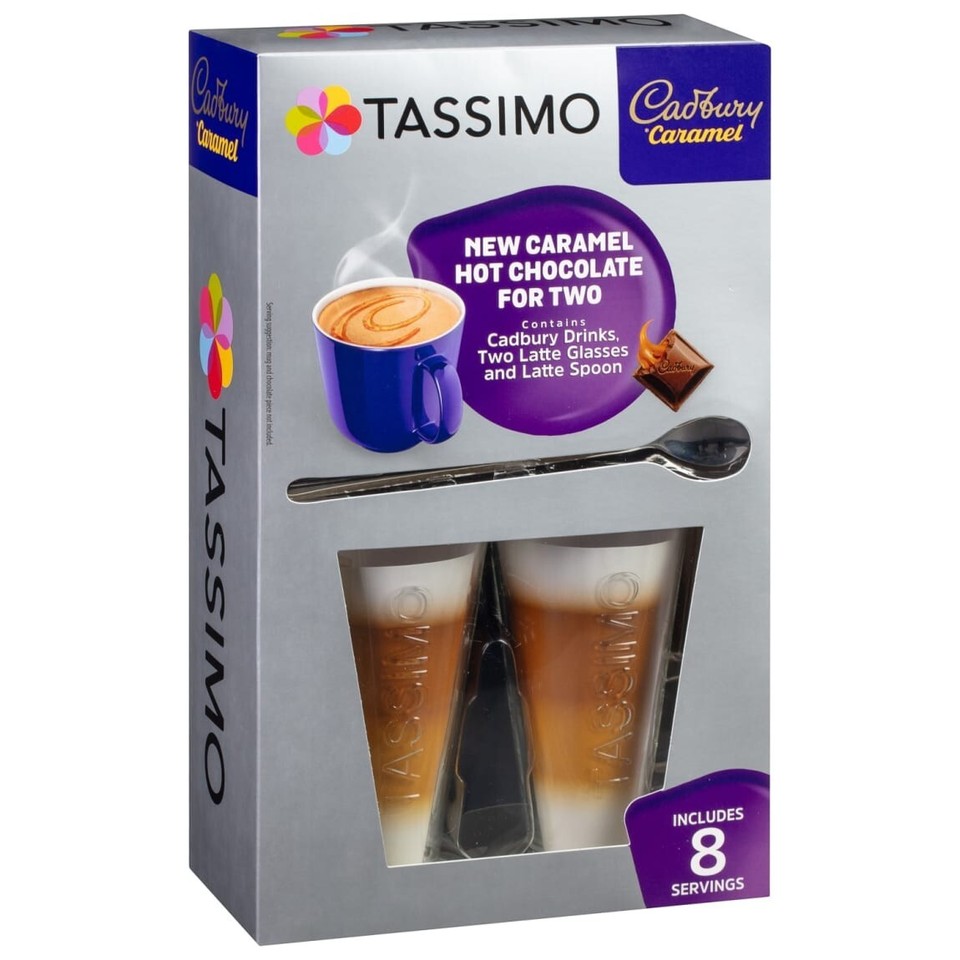 Tassimo Baileys Festive Latte & Cadbury Caramel Hot Chocolate Glass ...