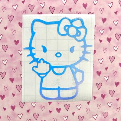 Hello Kitty Middle Finger Waterproof Car Decal | Car Sticker | Cute Car ...