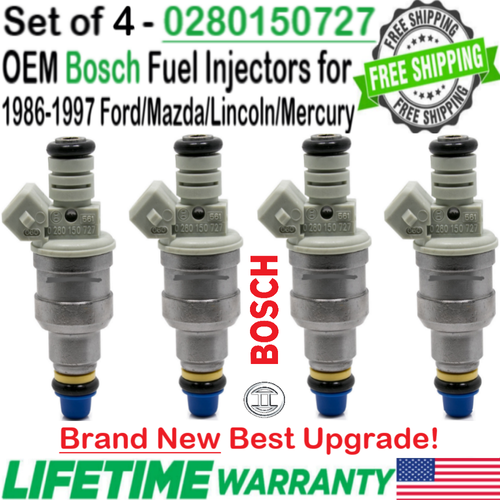 OEM BRAND NEW Bosch 4Pcs Best Upgrade Fuel Injectors for 1991 Ford ...