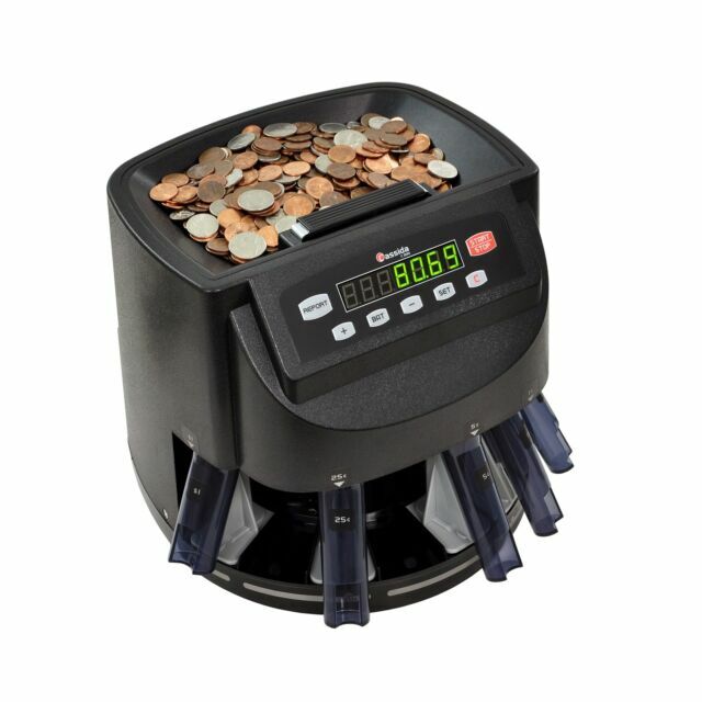 Cassida C200 Business-Grade Electronic Coin Counter and Roller - Black ...