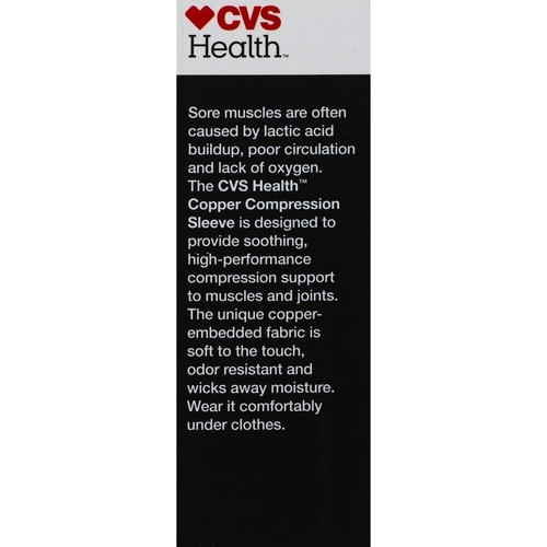 CVS Health Elbow Copper Compression Sleeve Large Black 12.5-14"_New ...