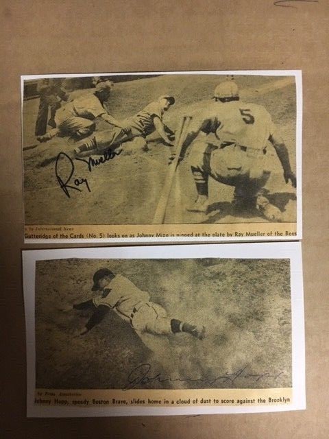 Ray Mueller Boston Braves Signed & Mounted Vintage Photo on IC JSA ...