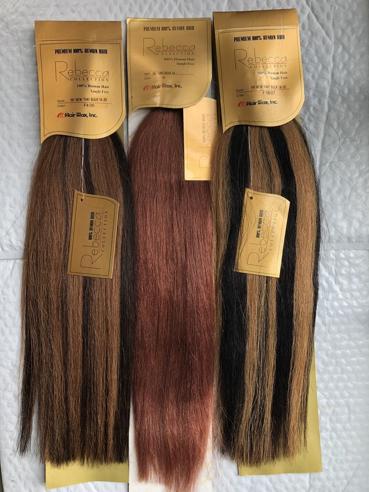 100% Human Hair for Braiding, 18-20" Long Yaki Bulk in Many Colors by ...