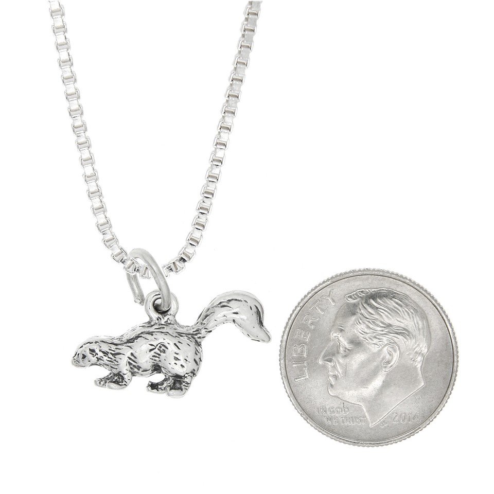 Sterling Silver 3D Skunk Charm Necklace | eBay