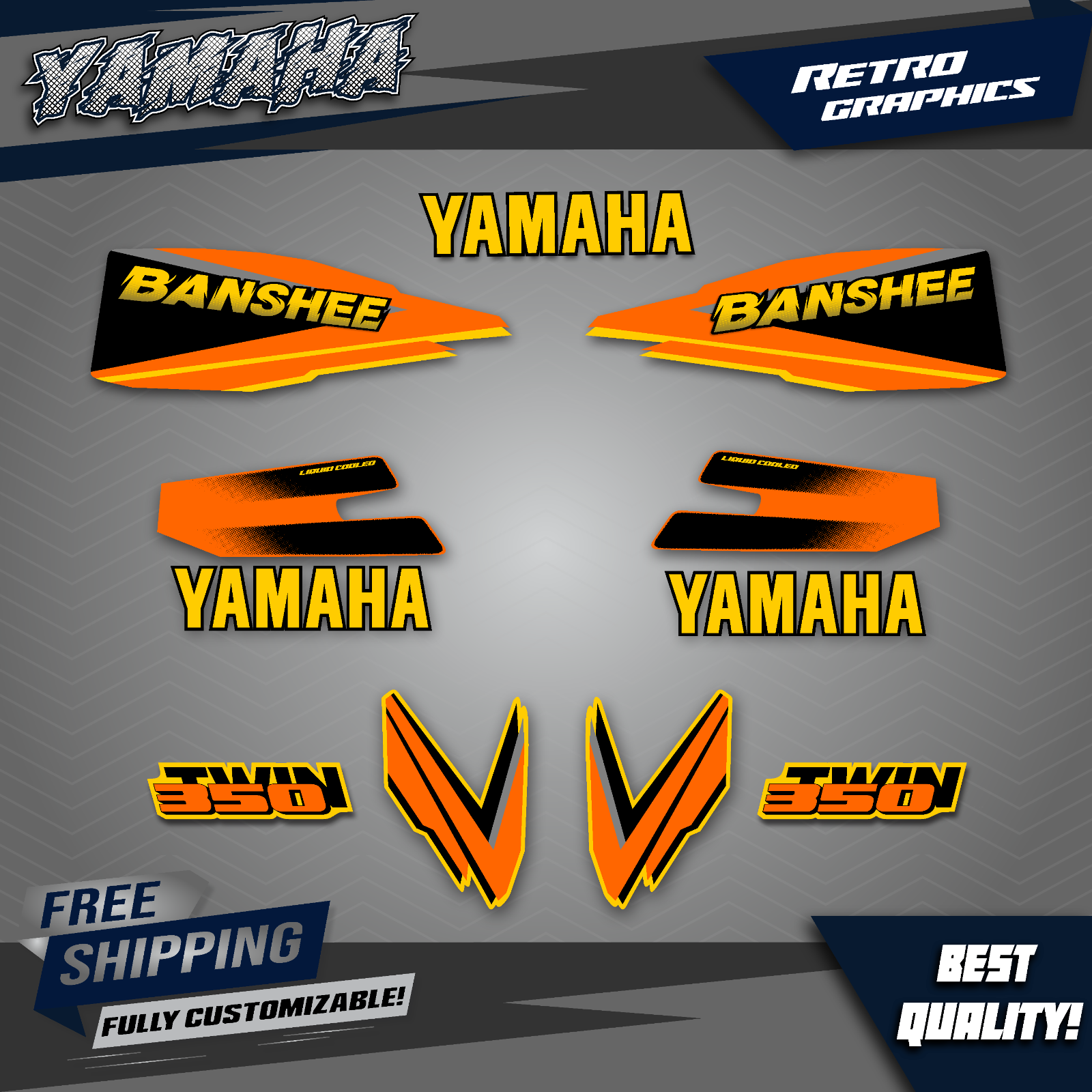 Yamaha Banshee 350 OEM Graphics Kit (Fits All Years) | eBay