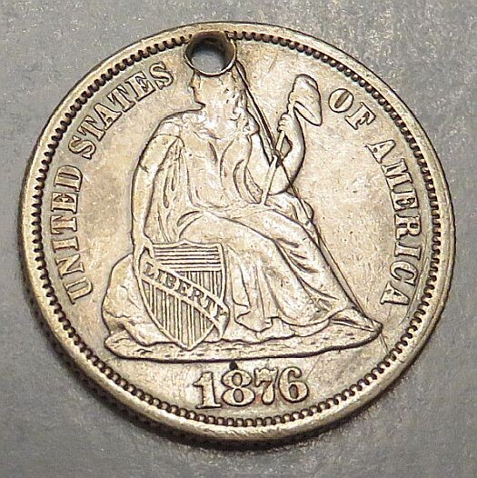LOVE TOKEN on 1876 Seated Liberty Dime - initials RAK | eBay
