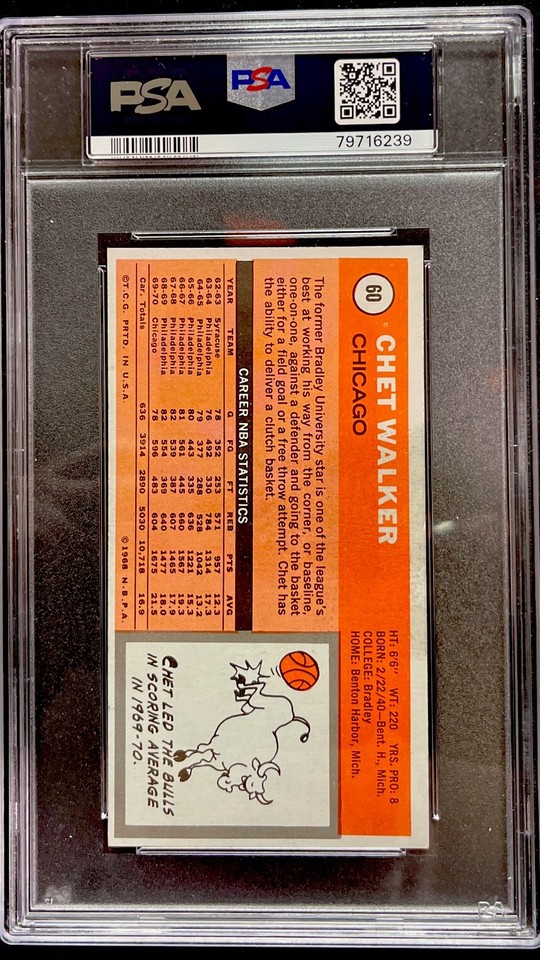1970 Topps #60 Chet Walker PSA 7 NM. (Chicago). ENN Cards | eBay