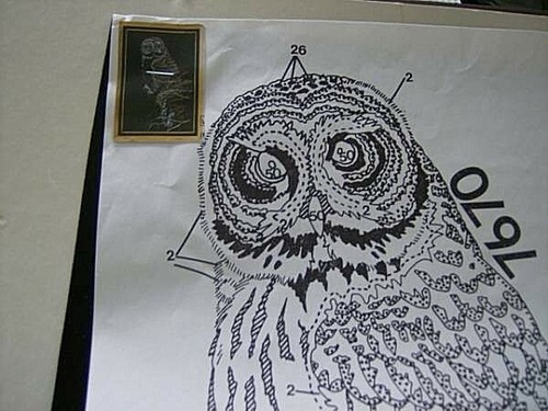 Tri-Chem Owl Liquid Embroidery Picture #7670- 12x18 Inches | eBay