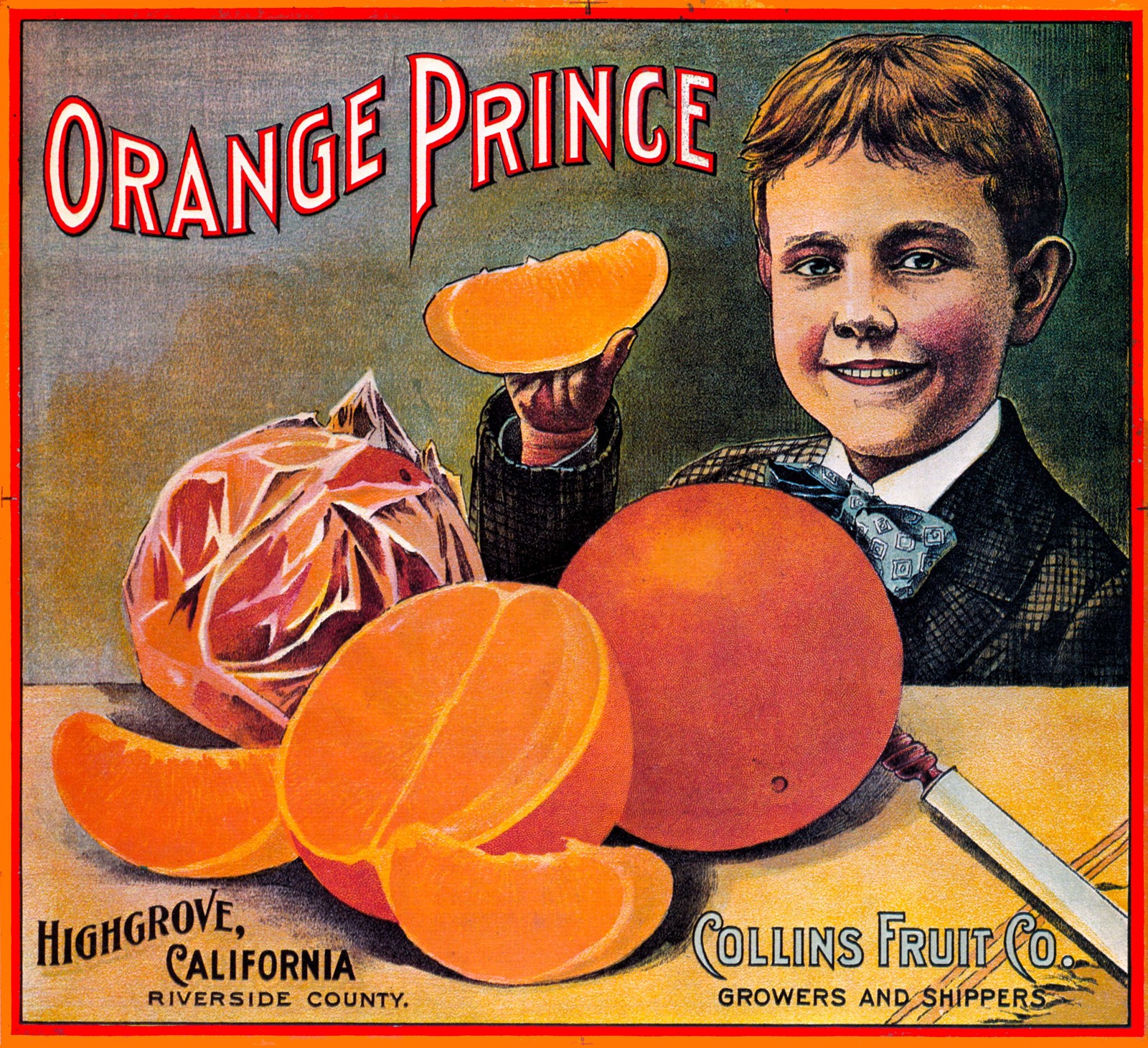 Highgrove Riverside Orange Prince Orange Citrus Fruit Crate Label ...