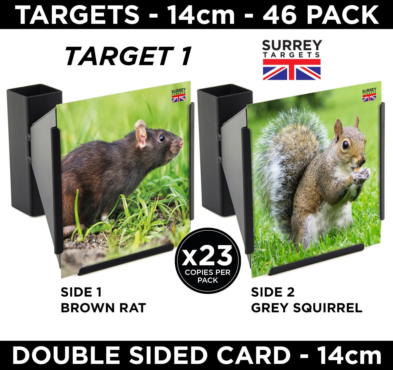 RAT SQUIRREL RABBIT CROW PEST VERMIN 14cm Air Rifle Pistol Targets 2 ...
