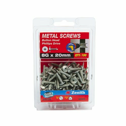 Zenith 8G x 20mm Galvanised Button Head Metal Screws - 100 Pack | eBay ...