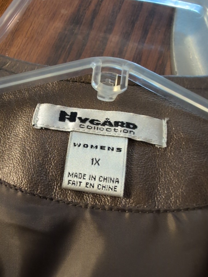 Peter Nygard Collection 100% Leather Knit Zip Jacket Women's Plus SIZE ...