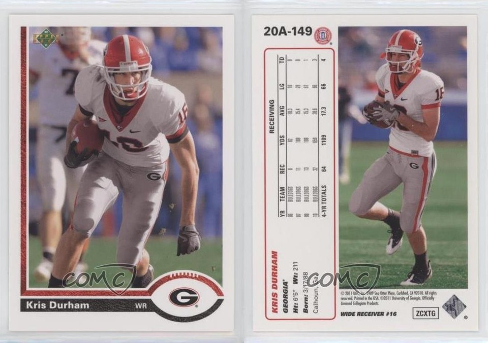 2011 Upper Deck 1991 UD 20th Anniversary Kris Durham #20A-149 Rookie RC ...
