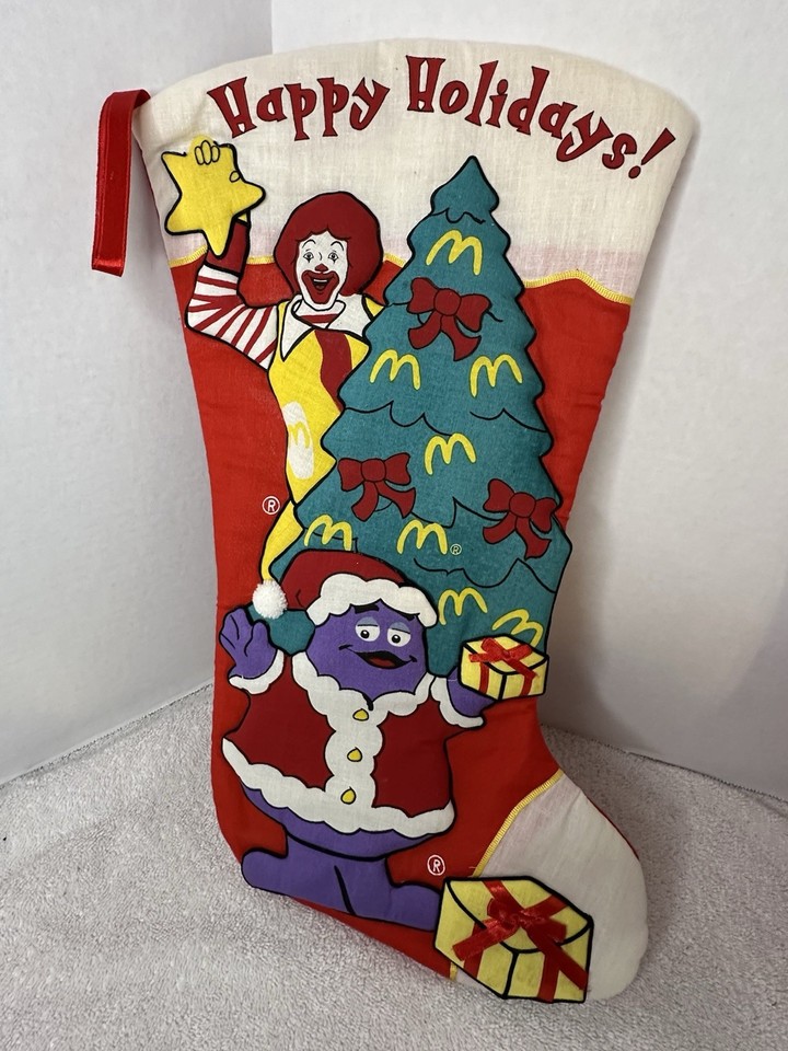 Rare Vintage Ronald McDonald & Grimace Christmas Stockings 17 Inch | eBay