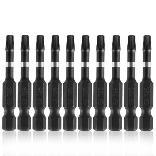 10pc T25 Impact Torx Bit Set 2" Power Screwdriver Drill Bits Star 1/4 ...