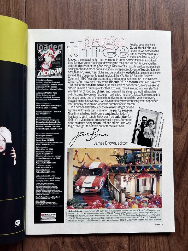 Loaded Magazine #9 Jan 1995 - Liz Hurley Anna Friel Paul Weller Chubby ...