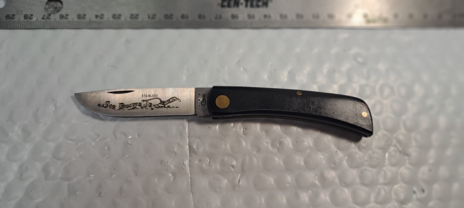Vintage Case XX Knife 2137 SS Black Sod Buster Jr. USA Single Blade ...