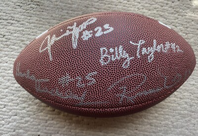 Michigan Autographed Football Signed By 4 Running Back Greats Jamie ...