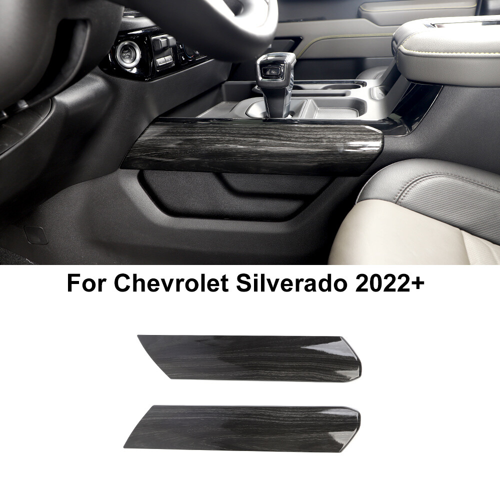2x Black Wood Grain Gear Shift Side Panel Cover Trim For 2022+ Chevy ...
