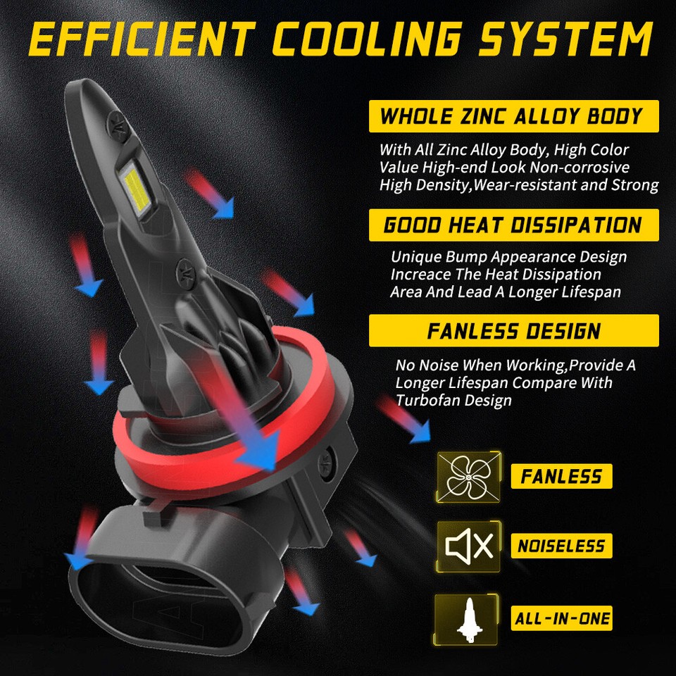 4X Combo LED Bulbs For Honda Civic EX Hatchback 4-Door 2017-2021 ...