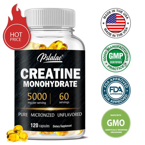 Creatine Monohydrate 5000mg- Energy&Endurance,Muscle Health ...