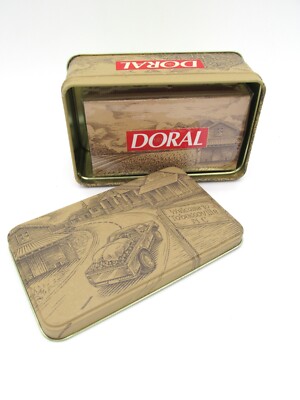 1996 Doral Tobaccoville NC Collectors Tin Box w/ NEW SEALED BOX MATCHES ...