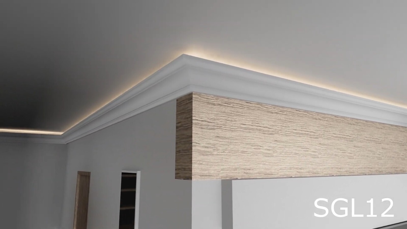 PLASTER COATED COVING moulding Uplight LED cornice SGL12 90mm x 90mm ...