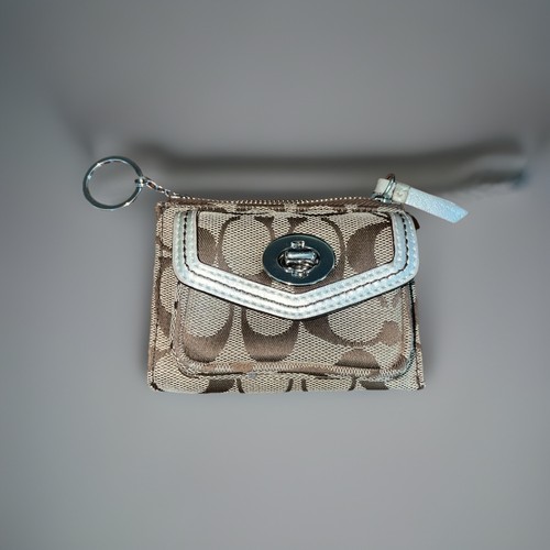 Vintage Coach Monogram Mini Coin Purse Key & ID Holder Wallet | eBay