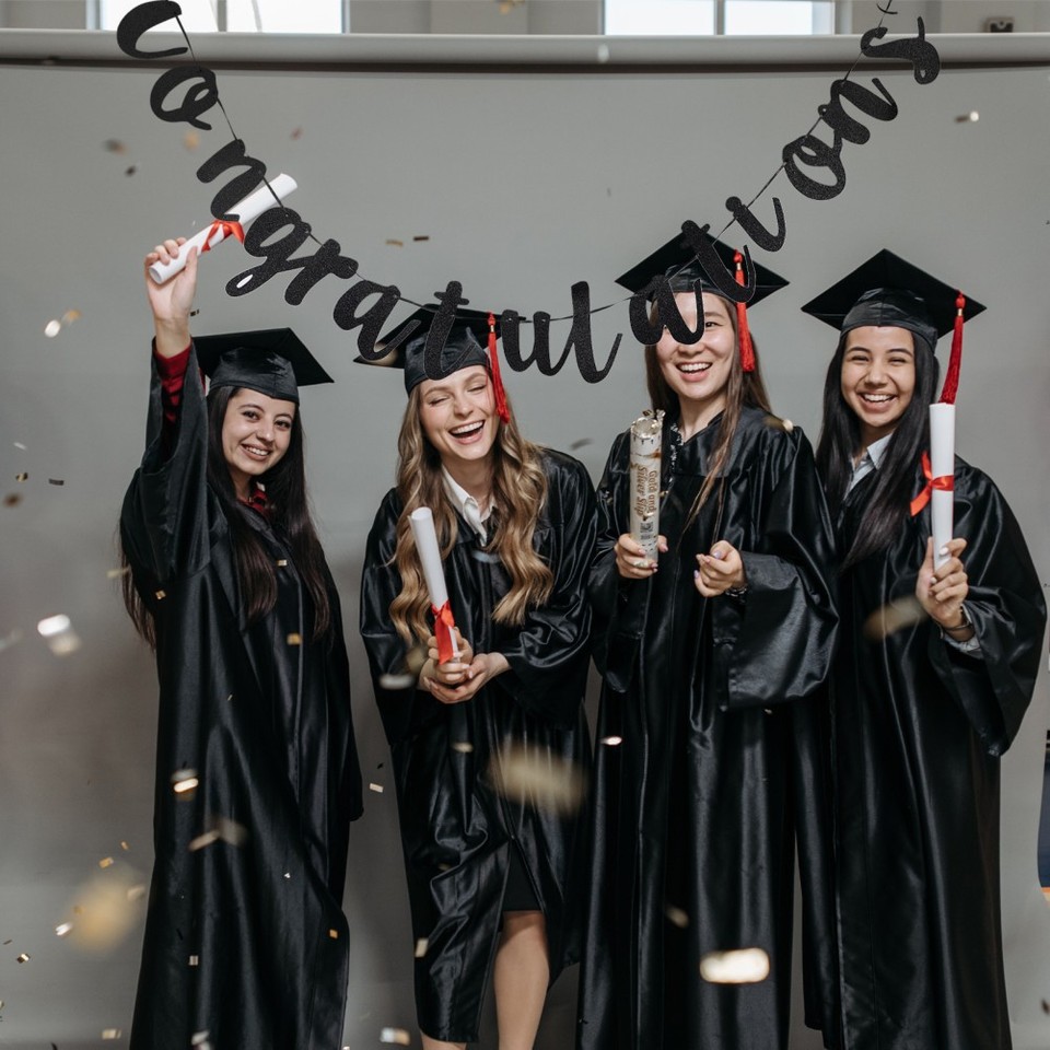 Congratulations Graduate Banner Graduation Background Decorative Party ...