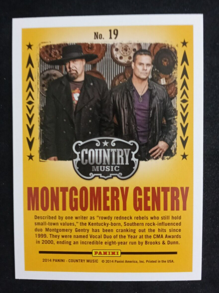 2014 Panini Country Music Card Backstage Pass Green Montgomery Gentry ...