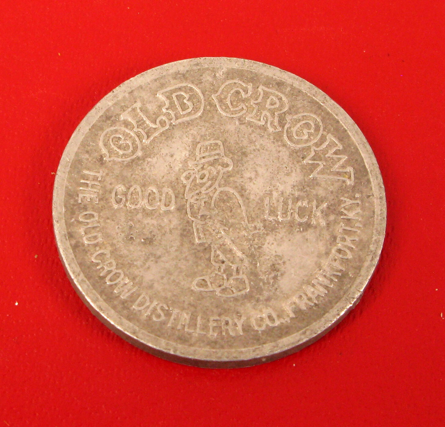 ANTIQUE OLD CROW WHISKEY ALCOHOL DISTILLERY TOKEN COIN MEDAL HAPPY GOOD ...