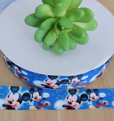 1" (1 YD) Mickey Mouse Grosgrain Ribbon Disney Stars Classic Mickey | eBay