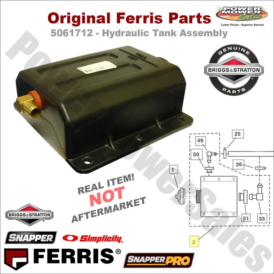 OEM Ferris Hydraulic Oil Tank Assembly 5048111, 506172, 5061712SM ...