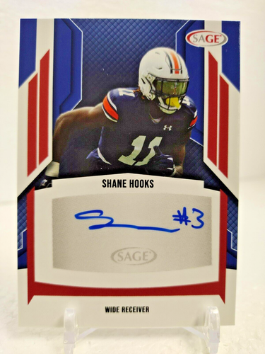 SHANE HOOKS AUTO RED 2024 Sage Football ROOKIE RC XRC A-SH2 Auburn ...