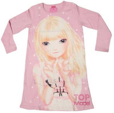 Kinder Nachthemd Nachtkleid Schlafanzug Top Model Louise rosa Mädchen ...