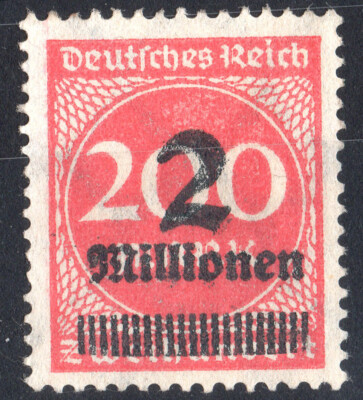 Weimar Republic German Empire 1923 Overprinted Stamp 2mill on 200mark ...