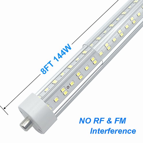 12/25 Pack 8Ft HO Led Bulbs Single Pin T12 Fluorescent Led Replacement ...