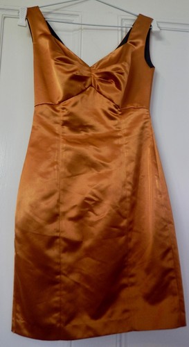 Karen Merkel designer vintage 1990 glamorous gold fitted dress size 6 ...