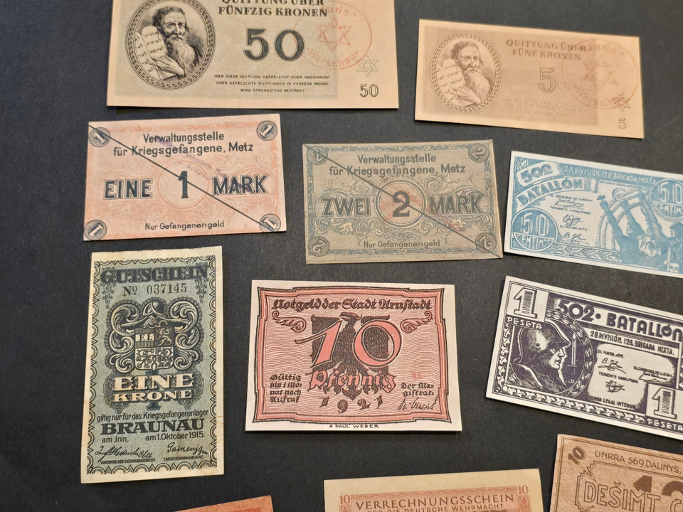 WWII WW2 German Third Reich Jewish Camp Banknote Notes Currency ...