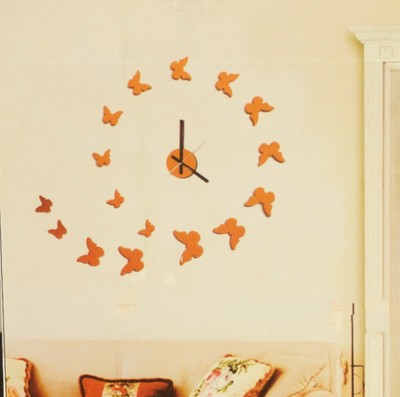 Hommy DIY Modern Room Interior Decoration Wall Clock - Butterfly - Red ...