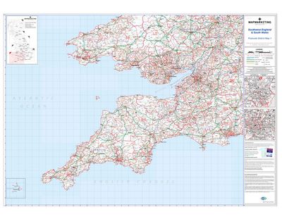 Postcode District Map 1 England & Wales Cardiff & Bristol - Laminated ...