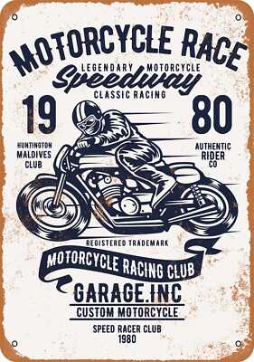 METAL SIGN - Motorcycles Race Speedway -- Vintage Look | eBay